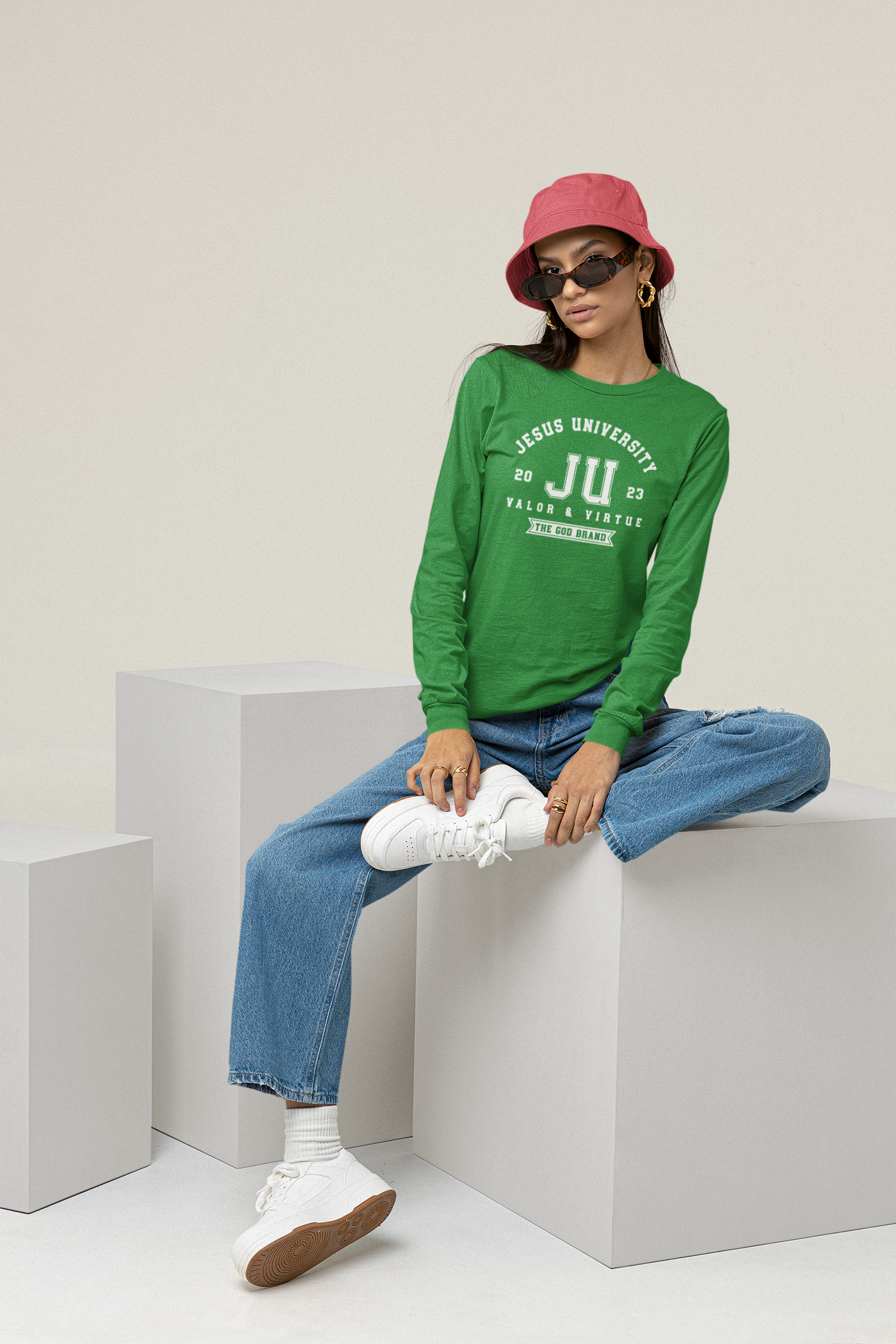 Jesus University JU The God Brand Longsleeve T-Shirt – Valor & Virtue