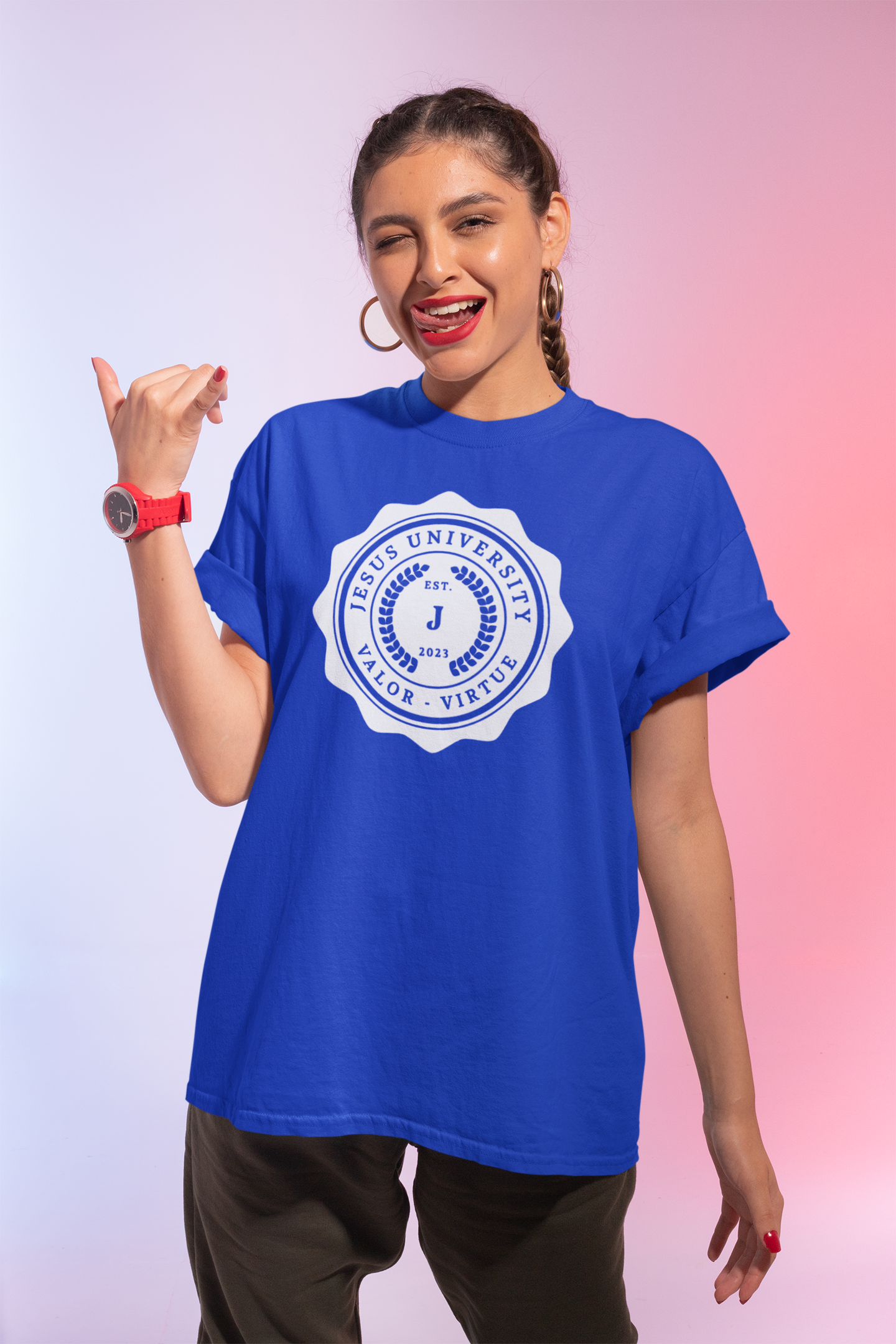 Jesus University JU Crest T-Shirt – Valor & Virtue